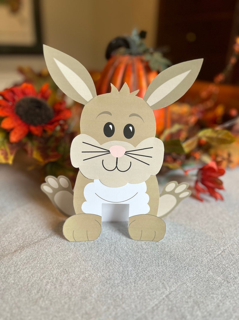 Bunny Rabbit Printable 3D Craft Activity for Kids, Woodland Animals 3D ...