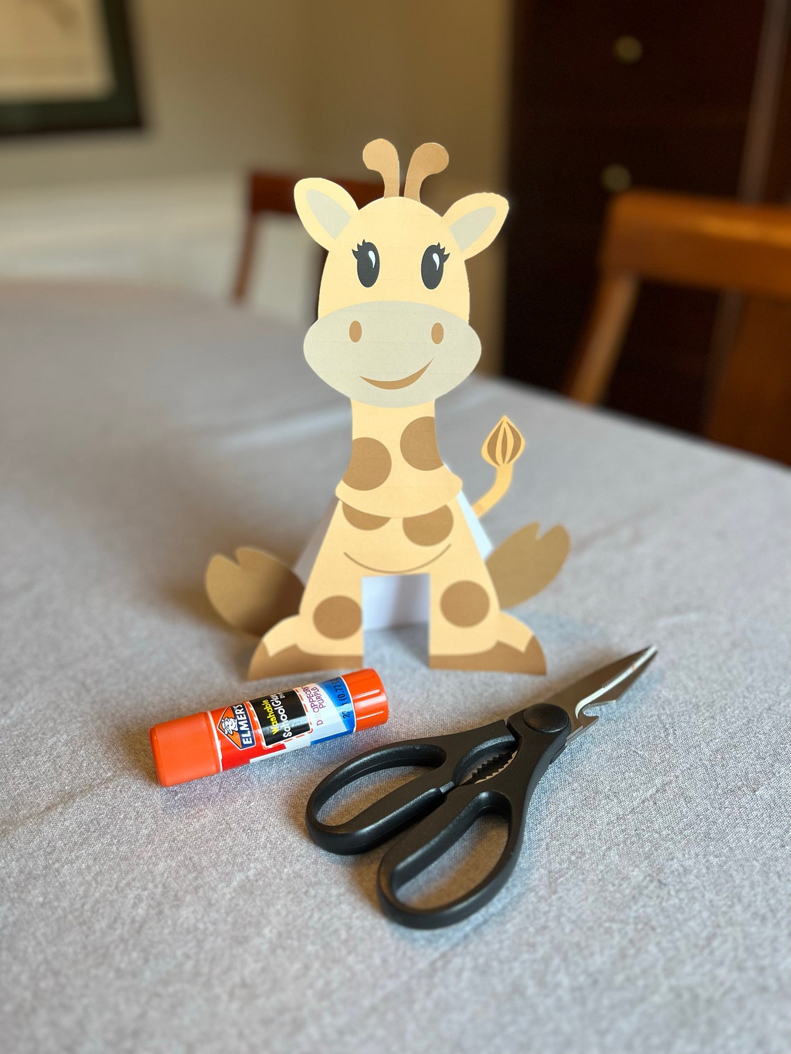 Giraffe Printable 3D Craft Activity for Kids, Digital Download Craft ...
