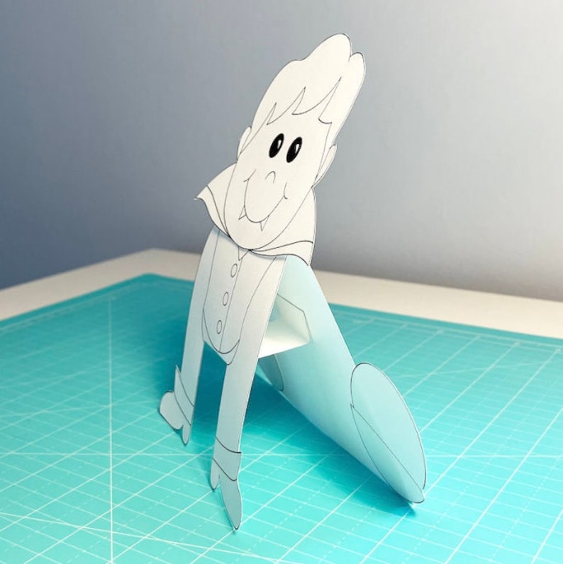 Printable Paper 3D Dracula Coloring Craft Activity for Kids - Etsy