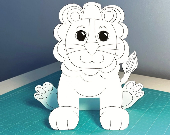 3D Paper Monkey Craft, Printable Coloring Activity (digital Download ...
