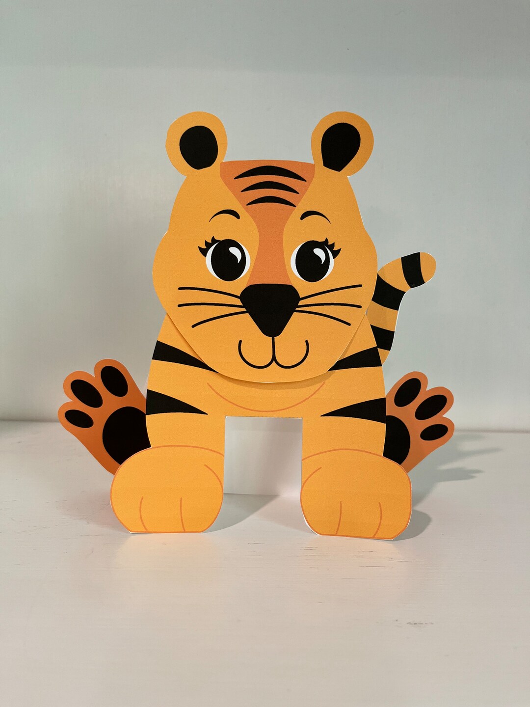 Tiger Printable 3D Craft Activity for Kids , Digital Download Craft ...