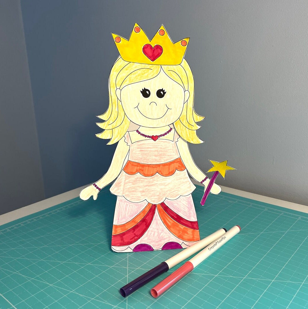 Princess Printable Coloring Activity for Kids, Digital Download ...