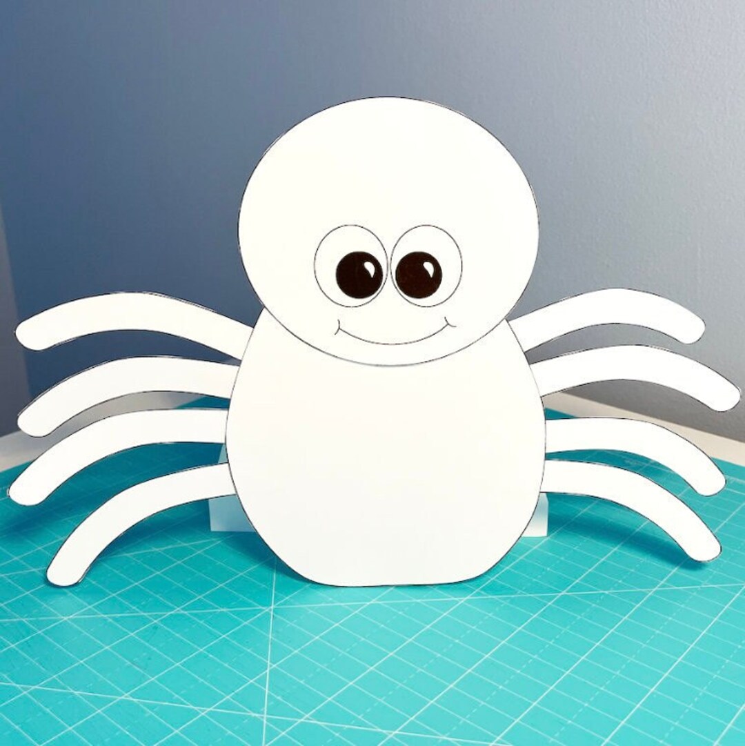 Spider 3D Printable Halloween Coloring Craft Activity for Kids - Etsy