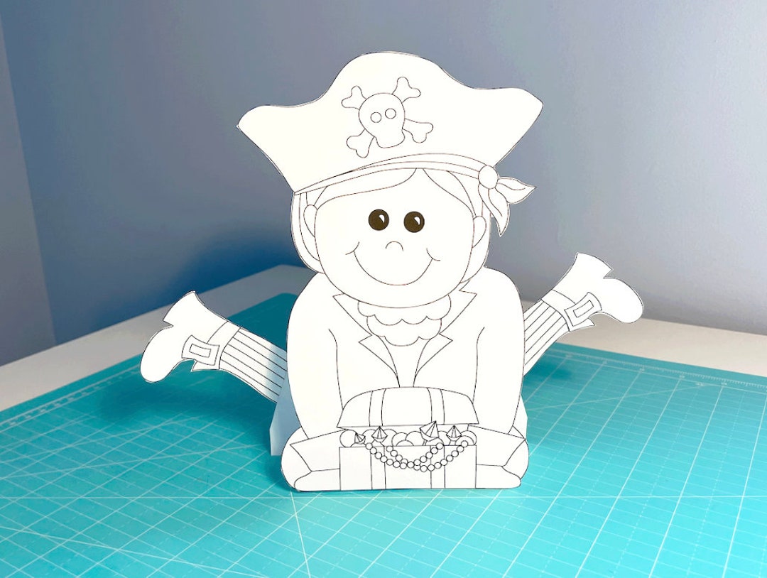 Pirate Printable Craft Activity for Kids, Digital Download Coloring ...
