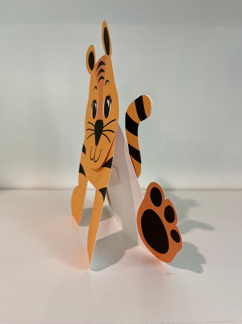 Tiger Printable 3D Craft Activity for Kids , Digital Download Craft ...