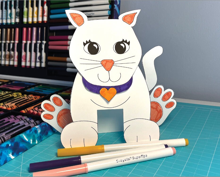 Kitten Cat Printable Coloring Activity for Kids, Digital Download ...