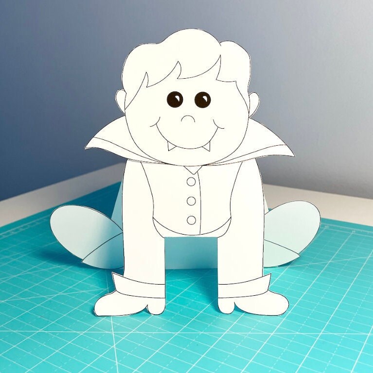 Printable Paper 3D Halloween Coloring Craft Activity for Kids - Etsy