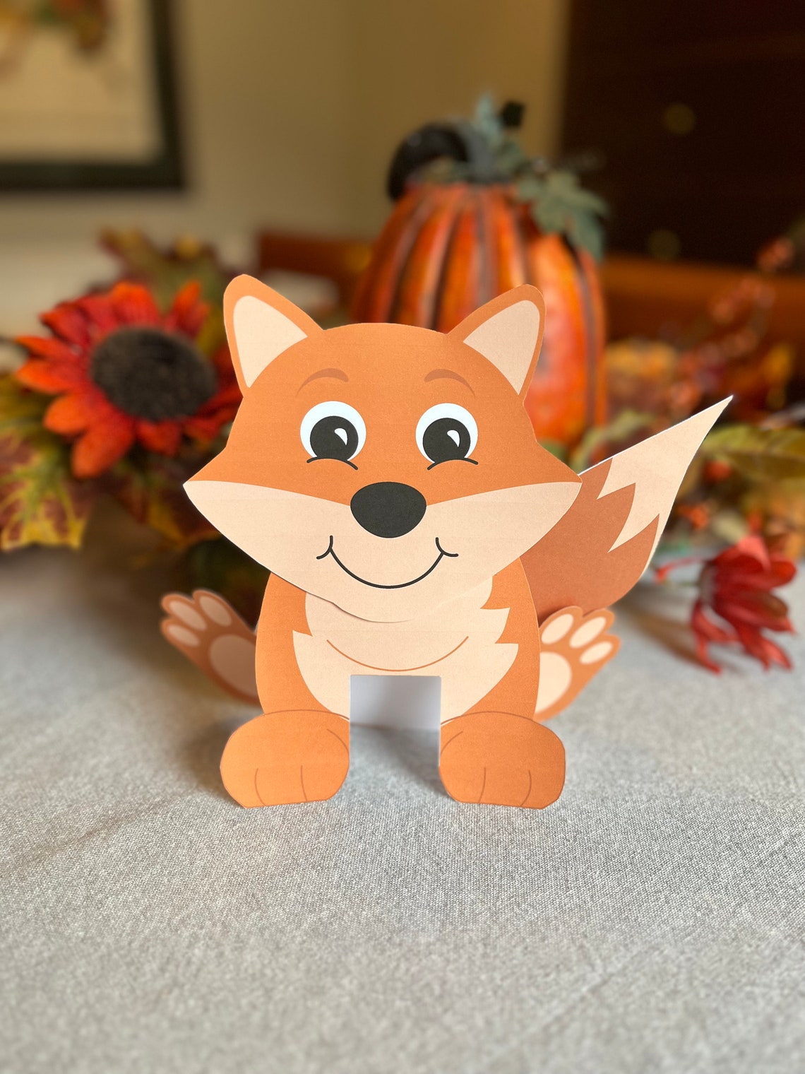 Fox Printable 3D Craft Activity for Kids, Woodland Animals 3D Party and ...