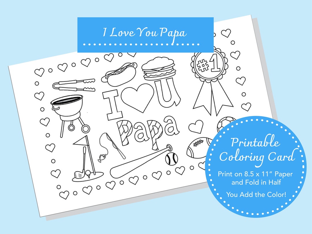 Printable I Love Papa Greeting Card - Etsy