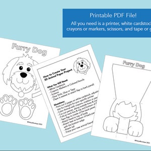 Puppy Dog Printable Coloring Activity for Kids, Digital Download ...