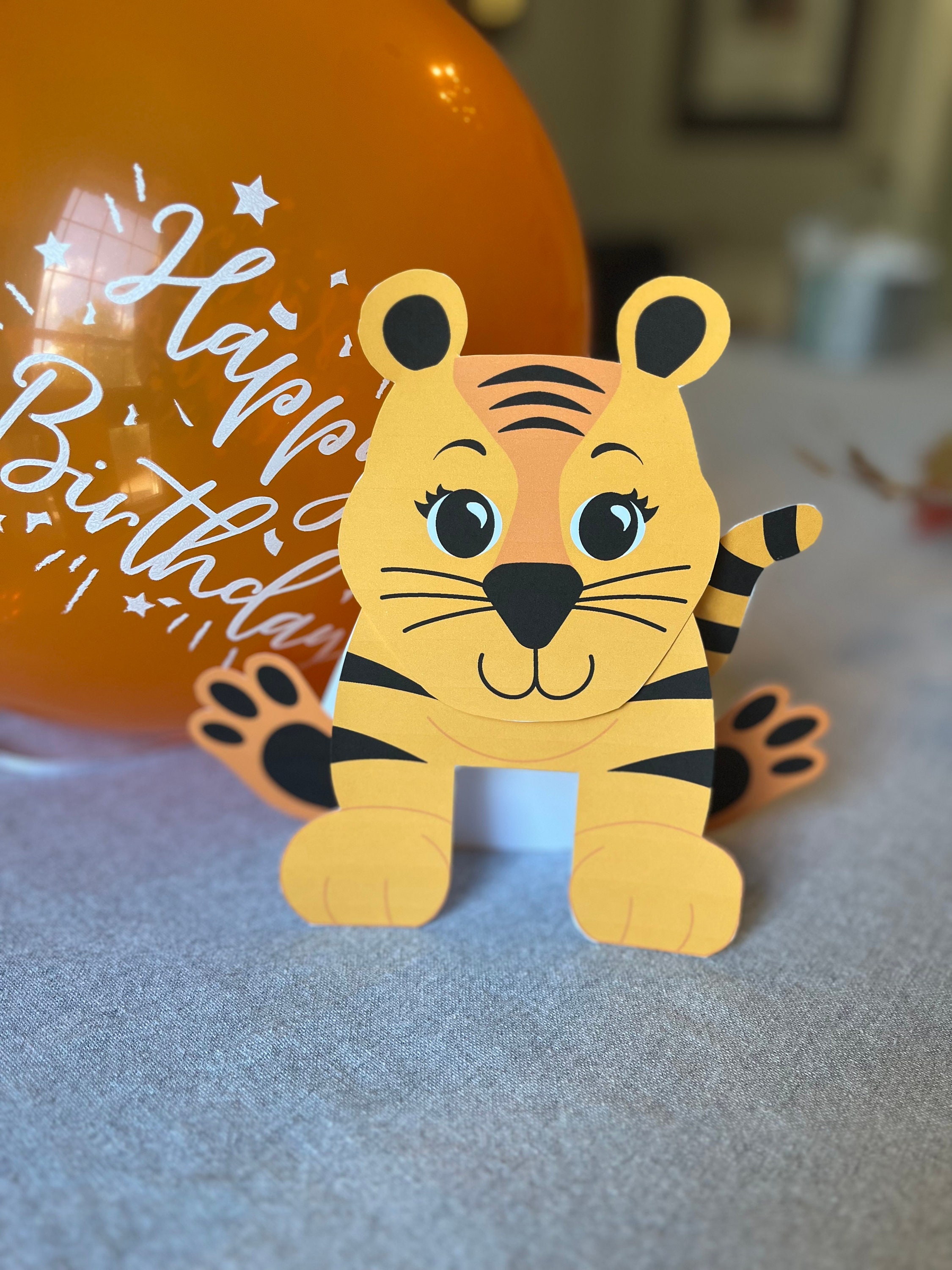 Tiger Printable 3D Craft Activity for Kids , Digital Download Craft ...