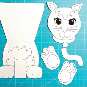 Cat Kitten Printable 3D Coloring Activity for Kids, Digital Download ...