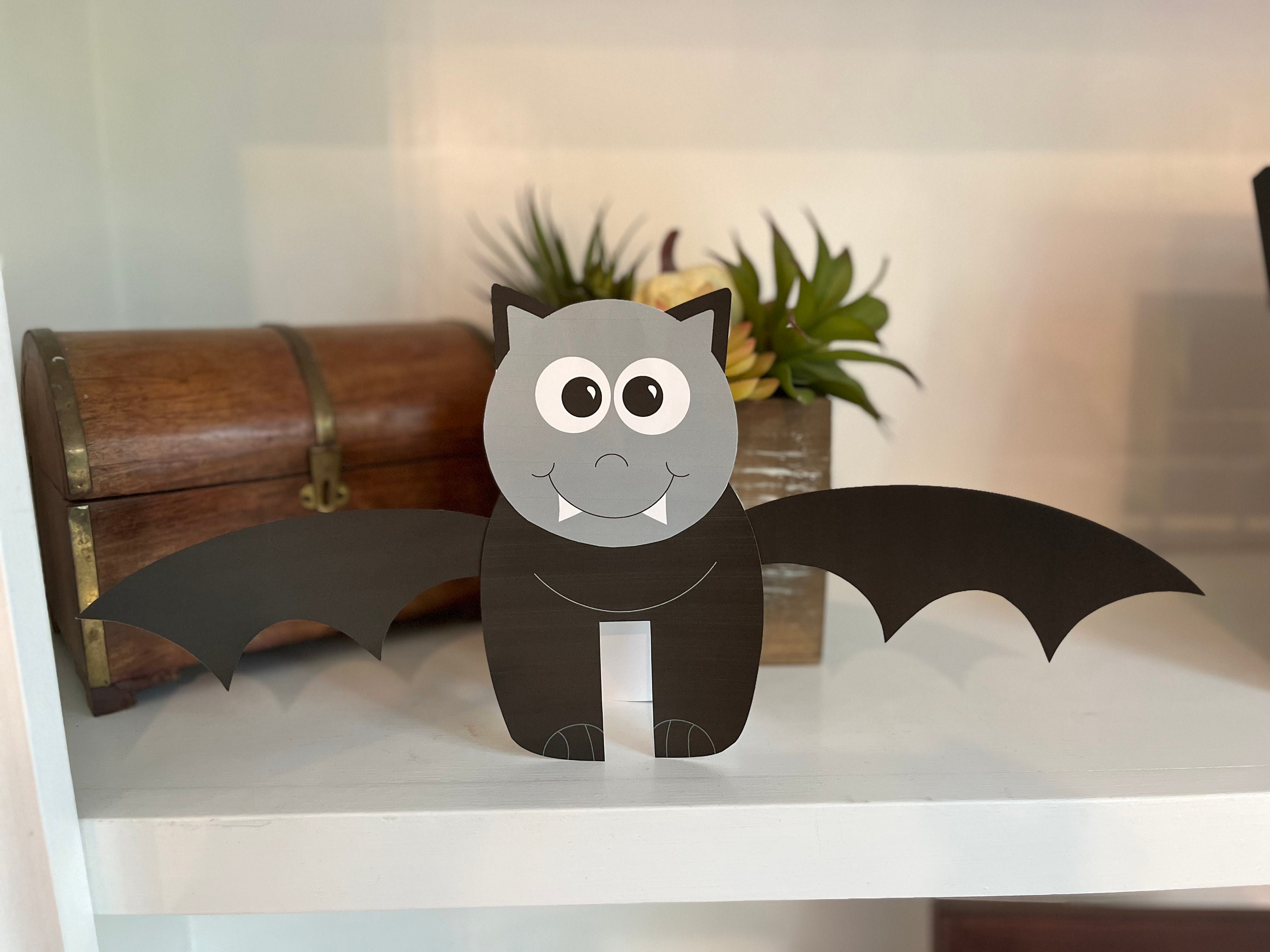 Bat Printable 3D Craft Activity for Kids, Digital Download Craft Kit ...