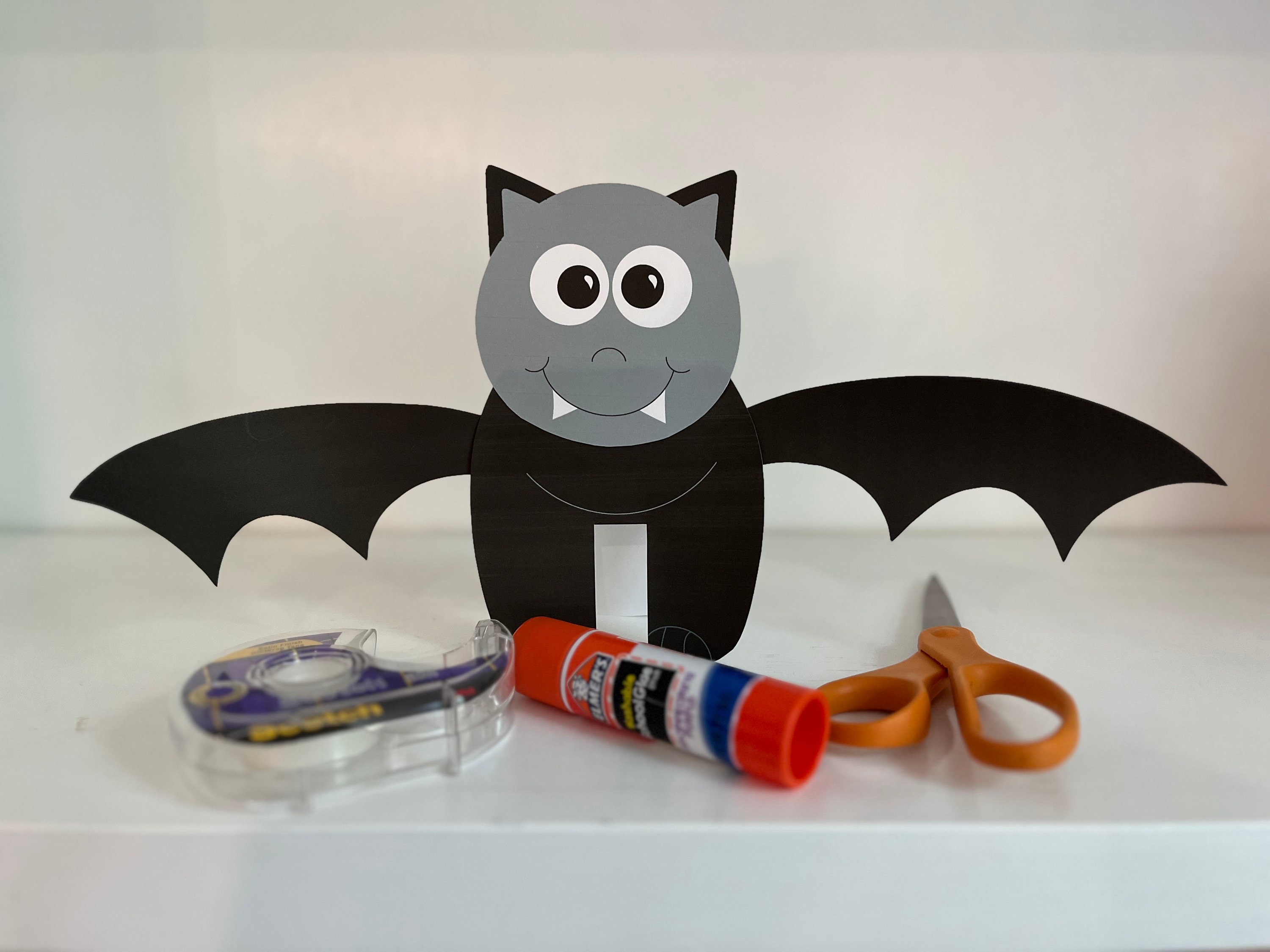 Bat Printable 3D Craft Activity for Kids, Digital Download Craft Kit ...