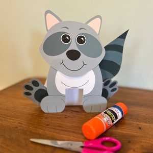 Raccoon Printable Craft Activity for Kids, Woodland Creatures 3D Party ...