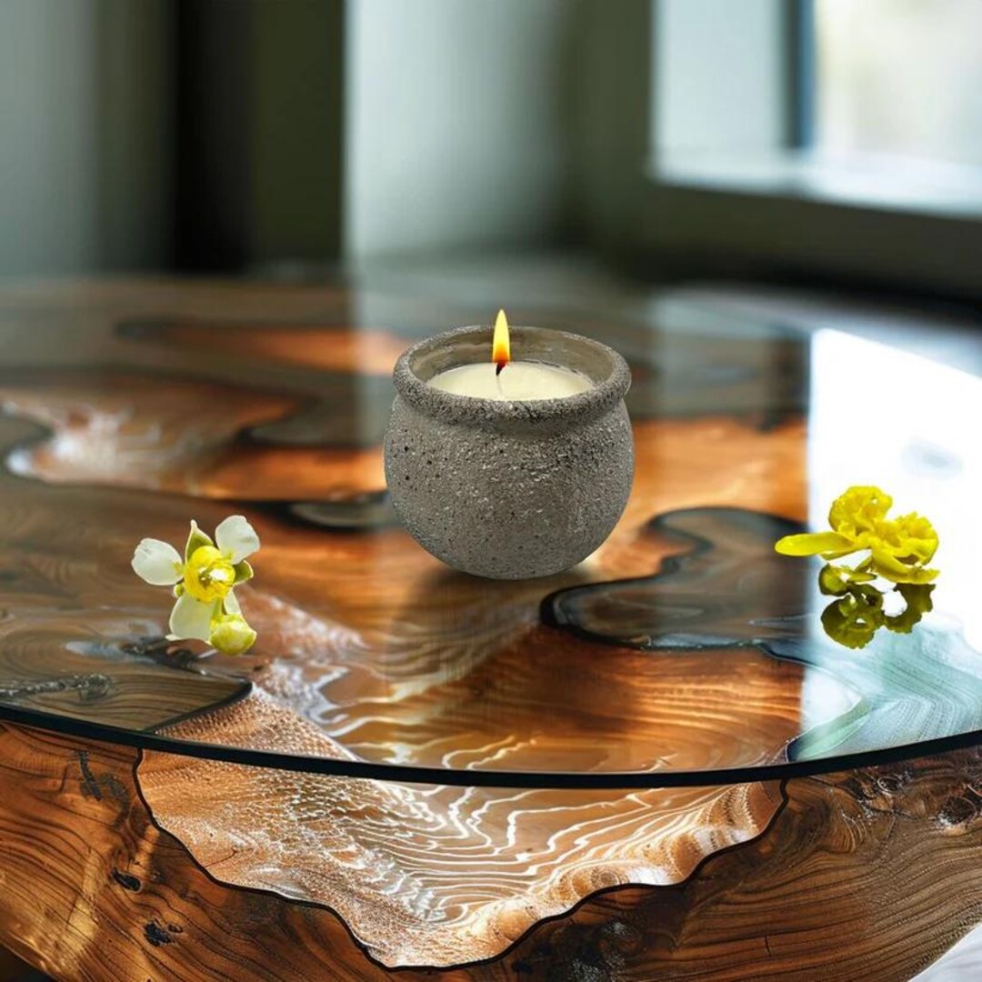 Stone | Earthy Rough Surface Ceramic 16 Oz Candle Jar | Set of Two ...