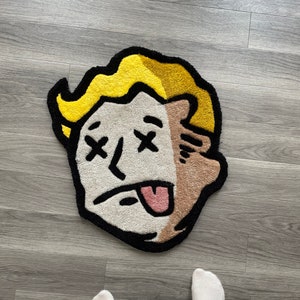 Vault Boy Fallout Face Handmade Tufted Rug - Etsy