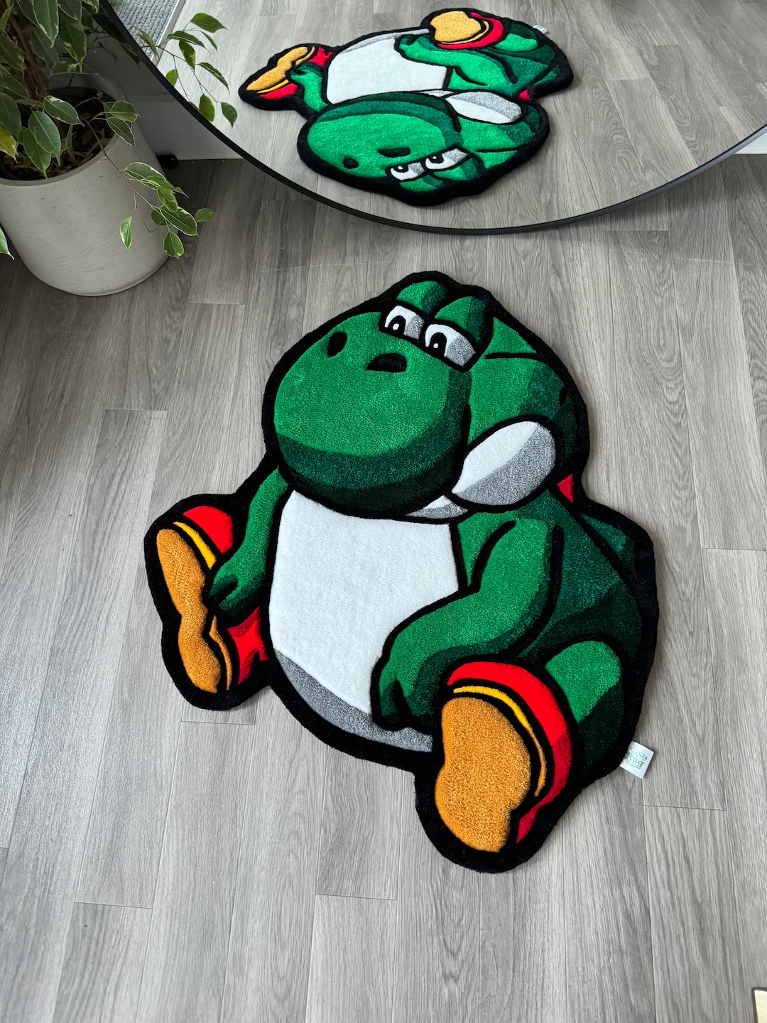 Fat Chubby Cute Yoshi Handmade Tufted Rug - Etsy