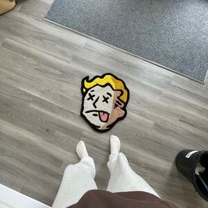 Vault Boy Fallout Face Handmade Tufted Rug - Etsy