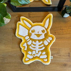 READY TO SHIP Pikachu 3D Bones X-ray Handmade Tufted Rug - Etsy