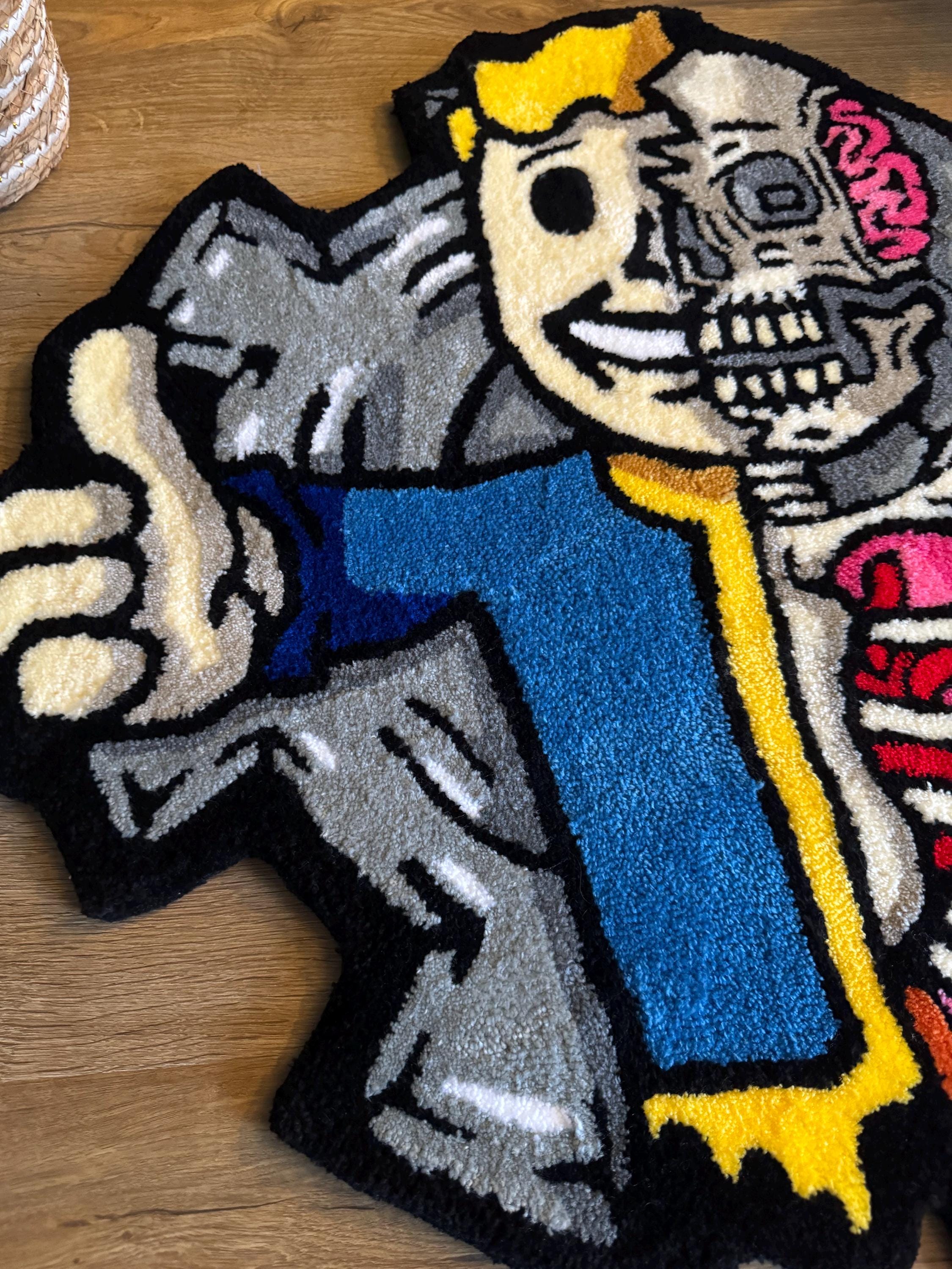 Fallout Vault Boy Skeleton Handmade Tufted Rug - Etsy