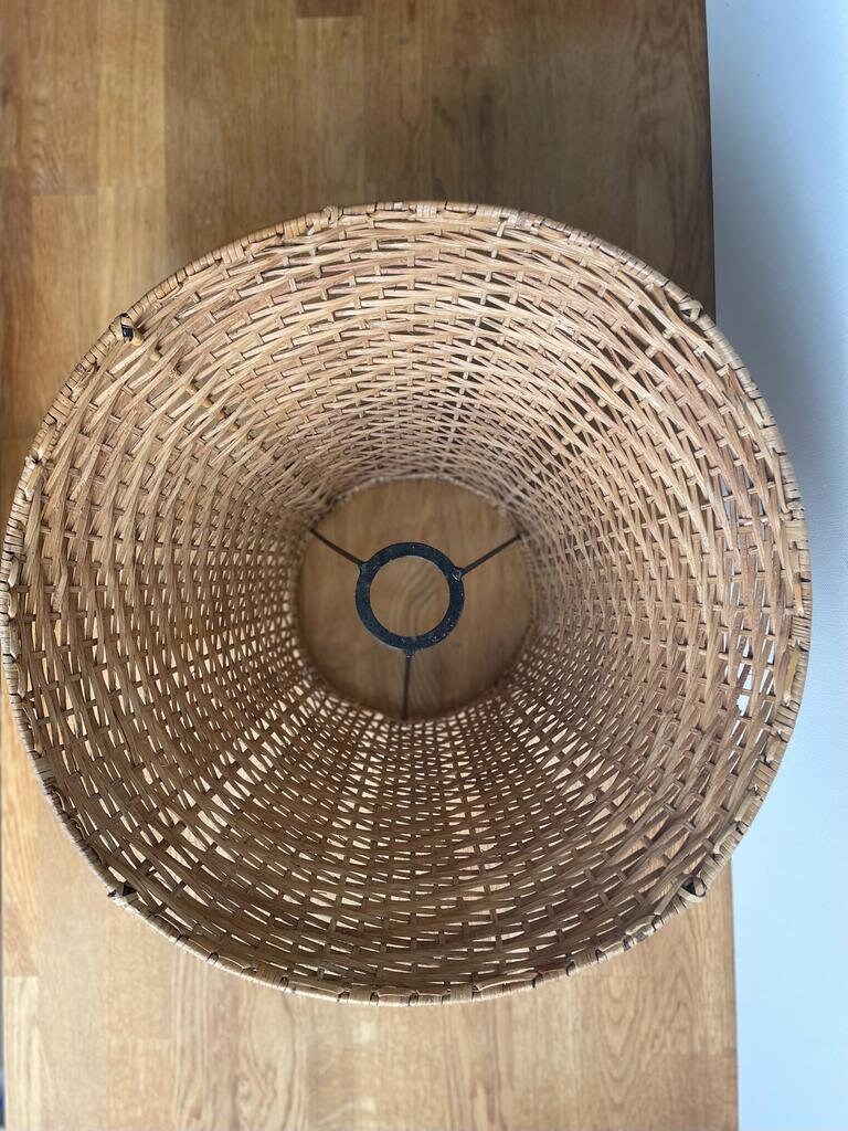 Vintage Lamp Shade, Vintage Rattan Shade, Vintage Wicker Shade, Vintage ...
