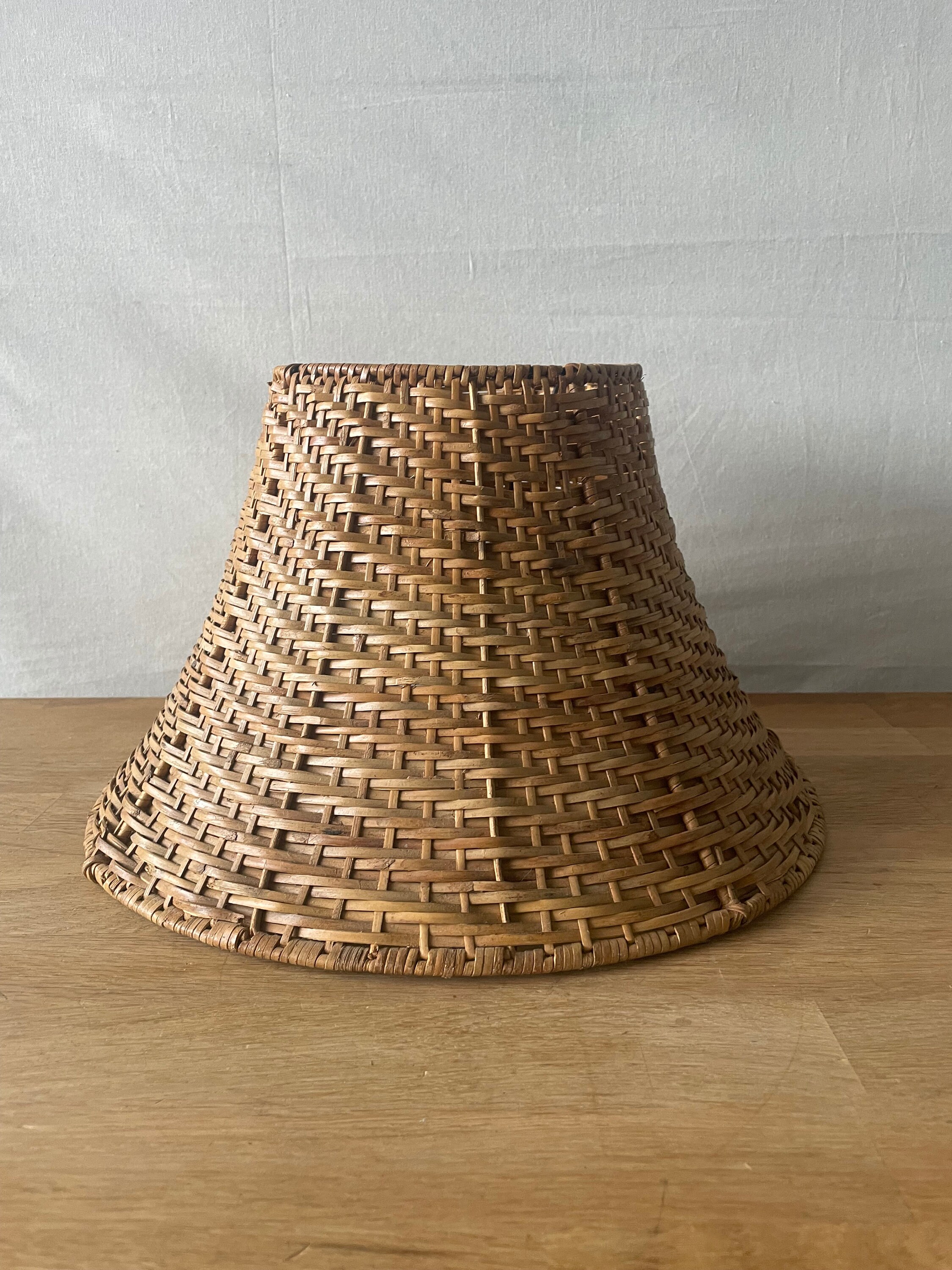 Vintage Lamp Shade, Vintage Rattan Shade, Vintage Wicker Shade, Vintage ...