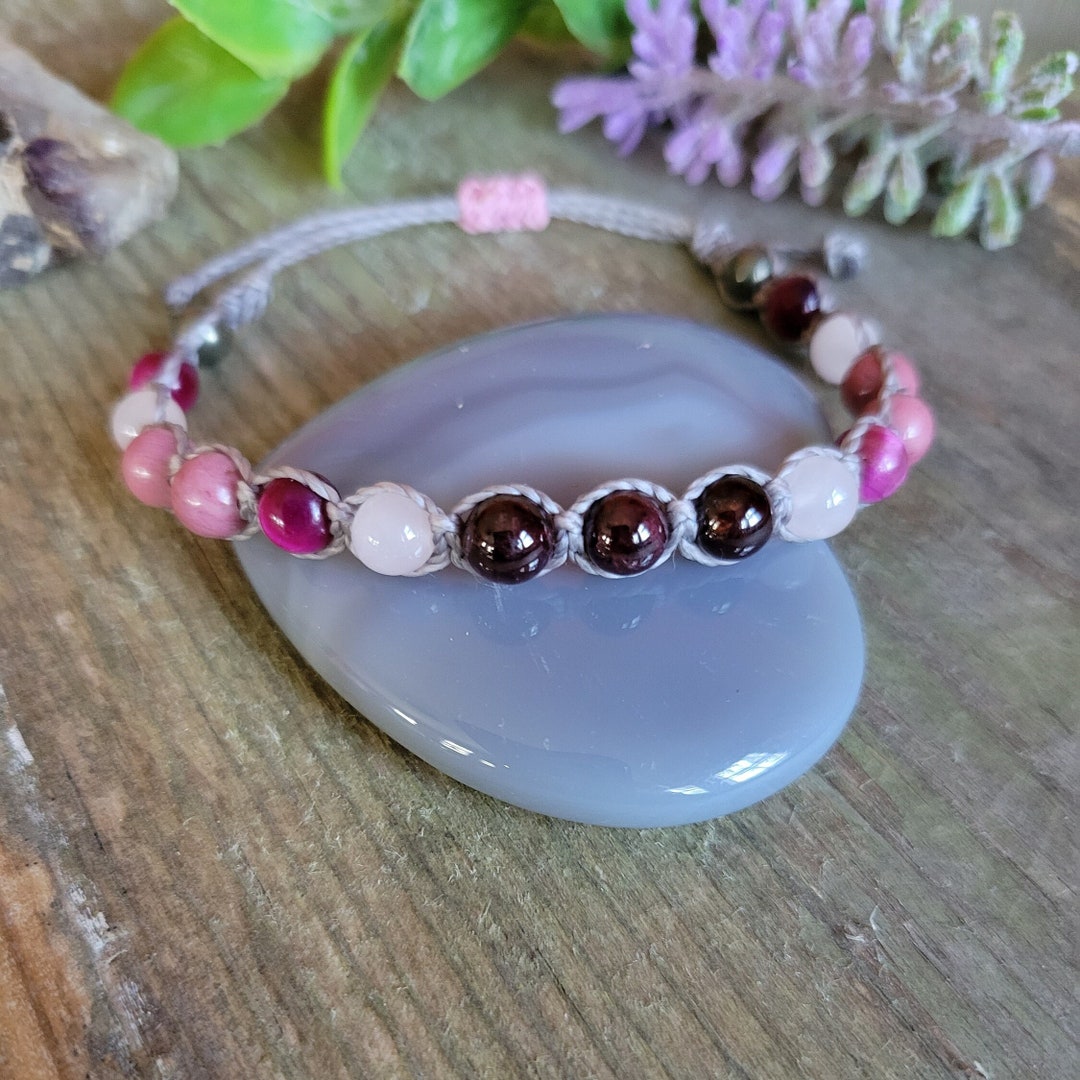 True Love & Balance, Garnet/rhodonite, January Birthstone, Good Vibes, Luck/courage/protection ...