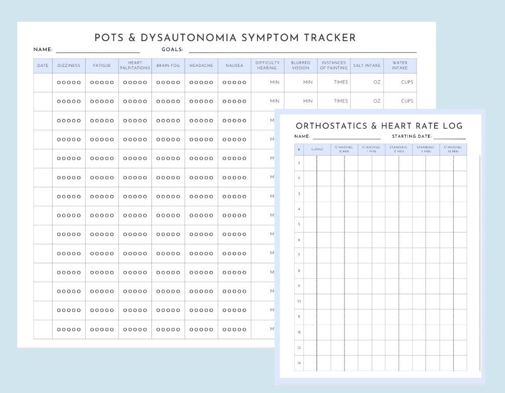 Dysautonomia and POTS Syndrome Symptoms Tracker - Etsy