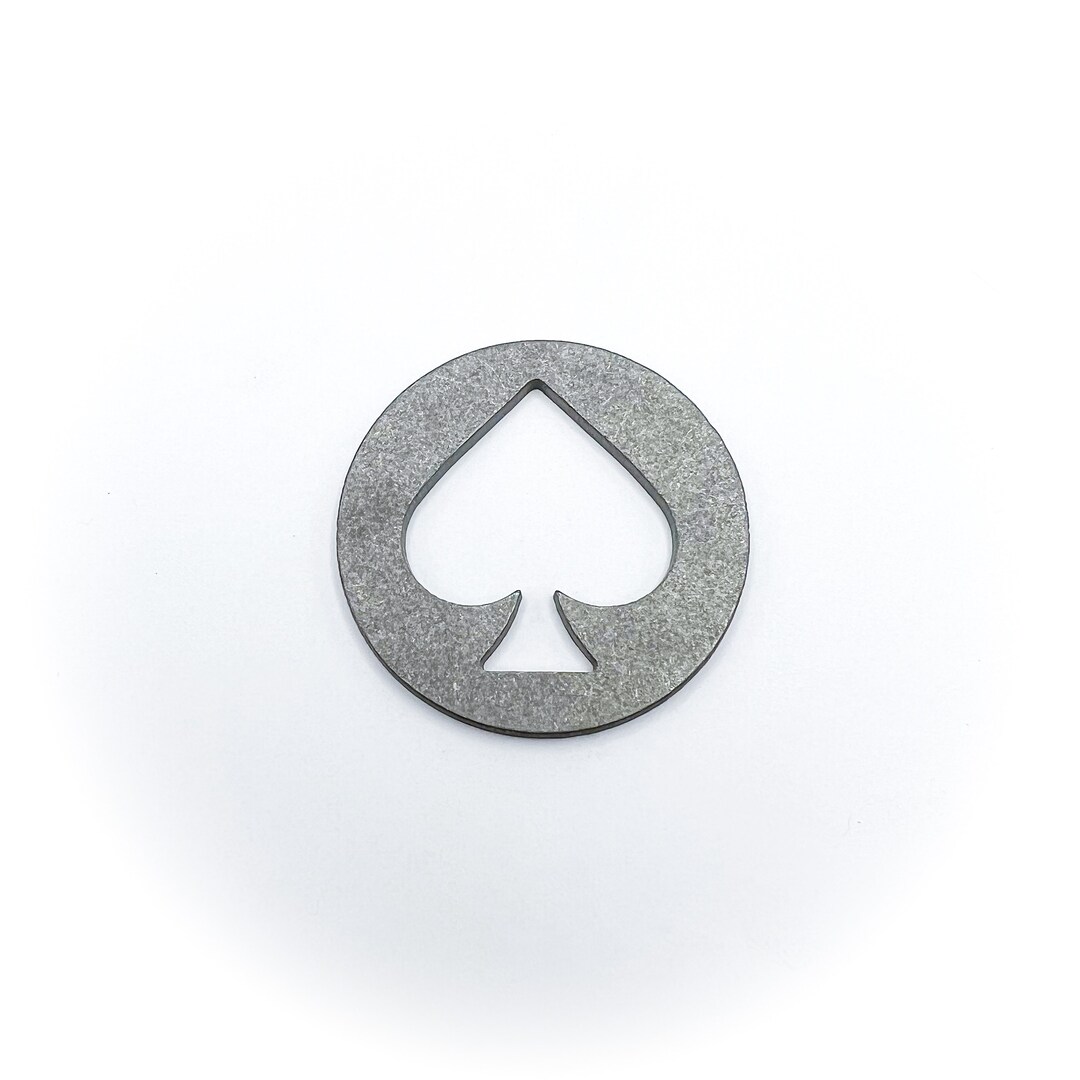 Titanium Ball Marker, Aerospace Grade Titanium, Spade, Golf Accessory ...