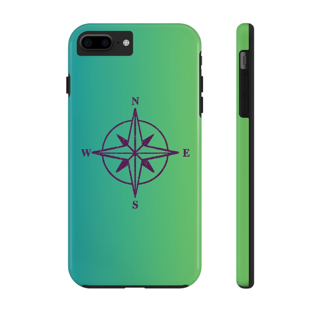 Compass Blue Green Smart Phone Case, Colorful Phone Case, Teal Phone ...