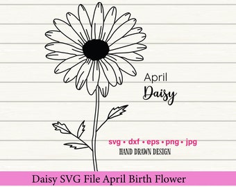 April Birth Flower: Daisy SVG - Etsy