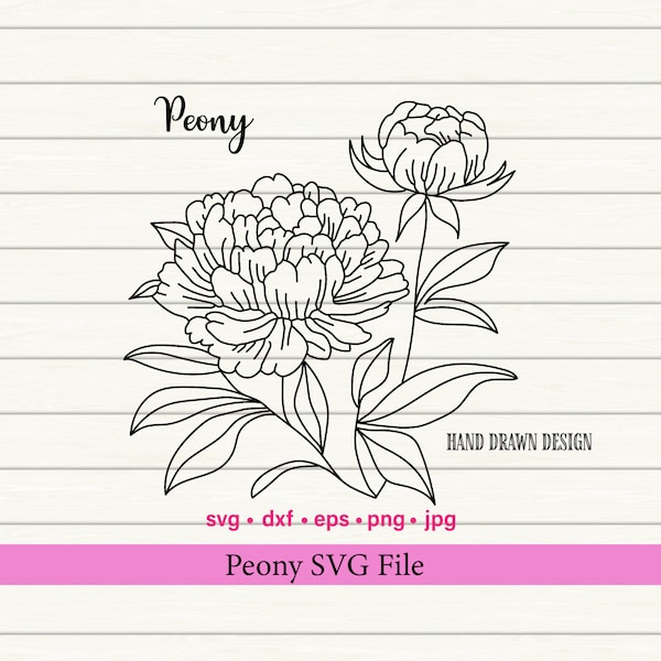 Peony Svg - Etsy