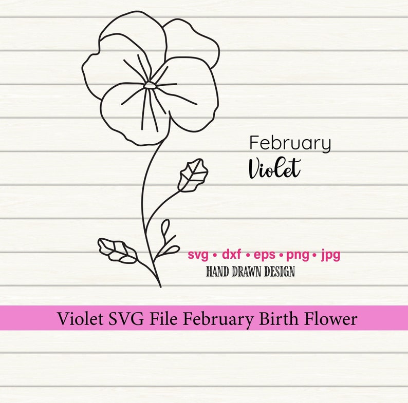 Violet SVG, Birth Flower SVG, February Birth Flower, Birth Month SVG ...