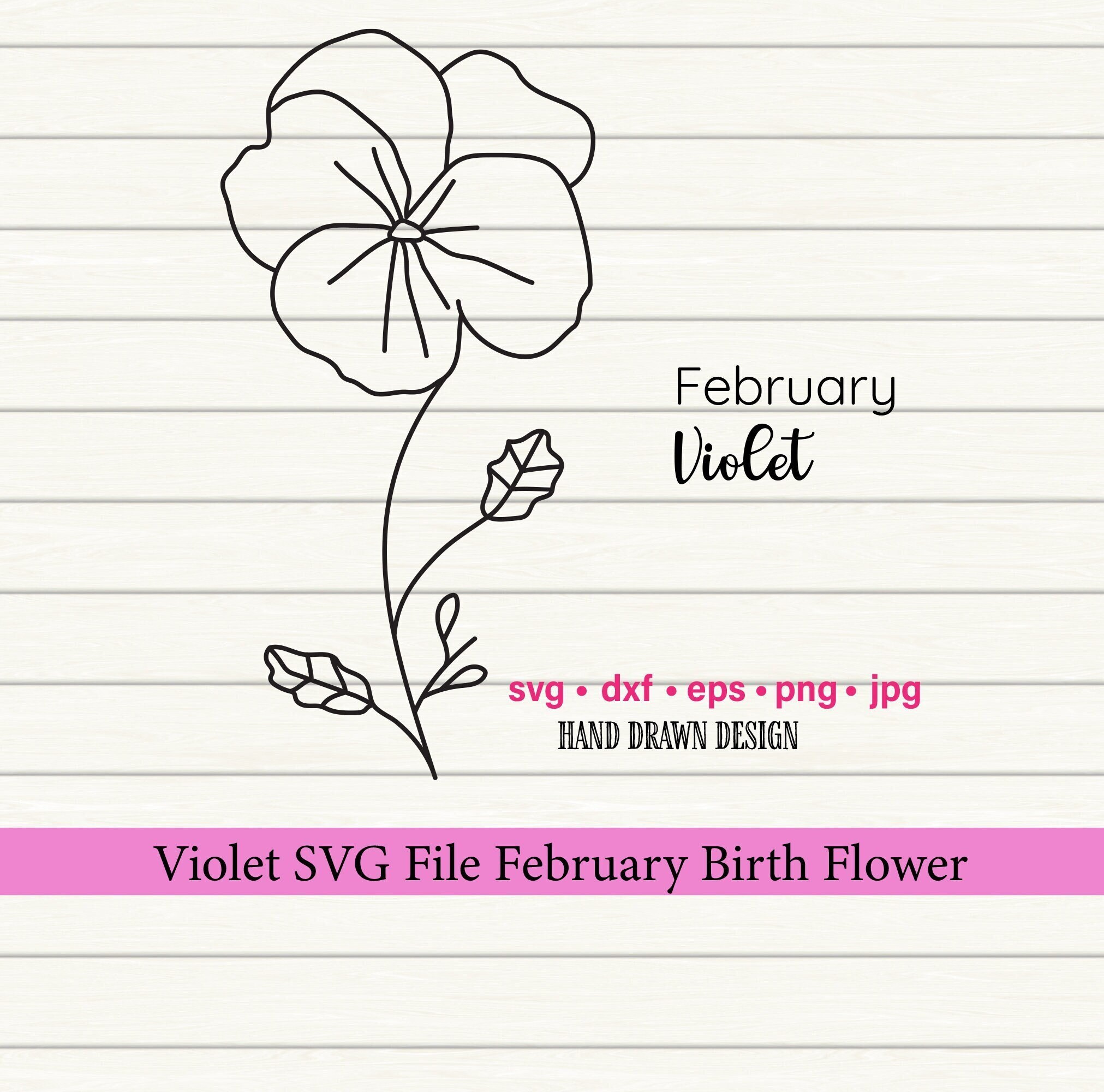 Violet SVG, Birth Flower SVG, February Birth Flower, Birth Month SVG ...
