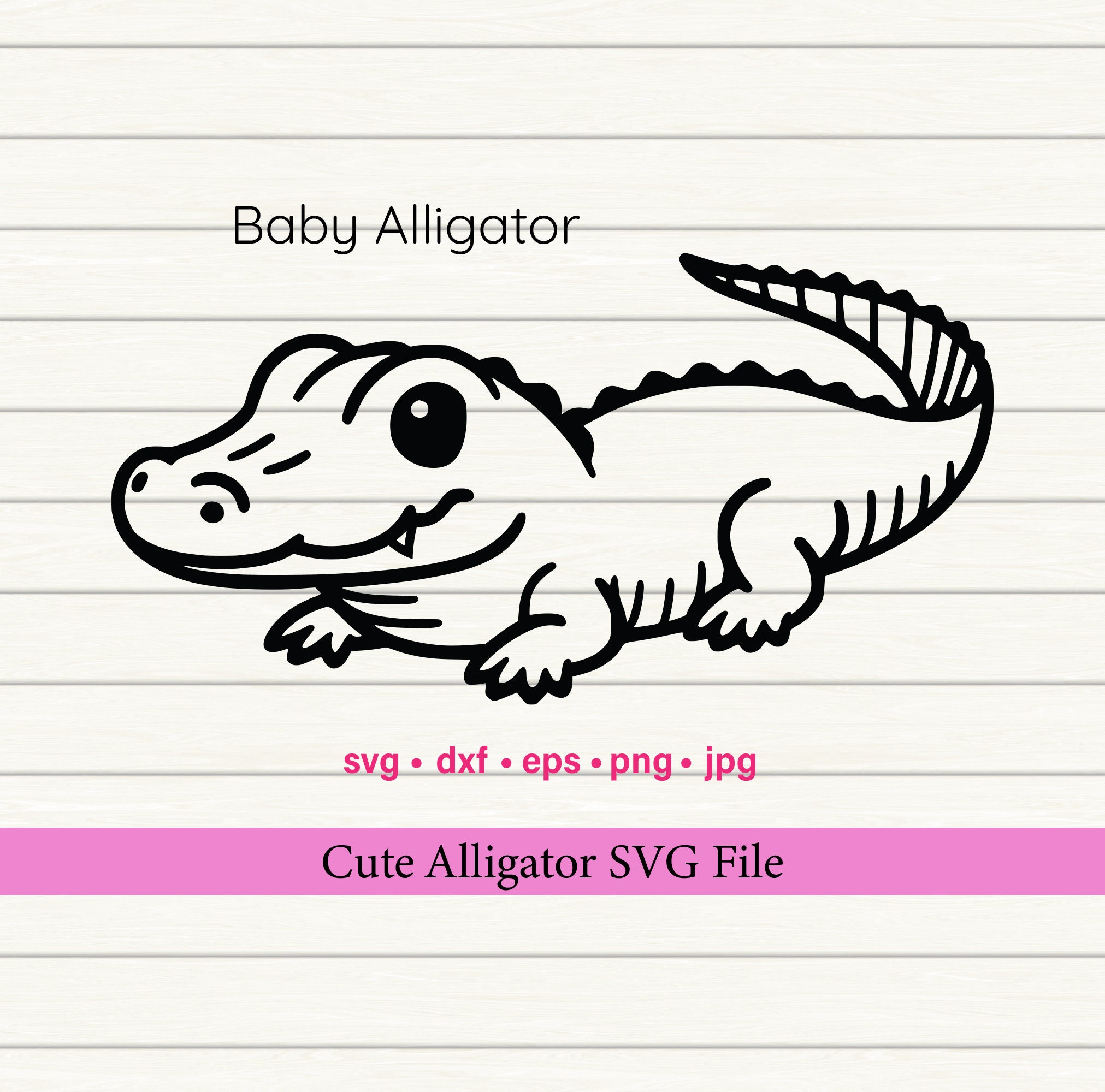 Alligator SVG, Cute Baby Alligator SVG, Digital Cutting File, Alligator ...