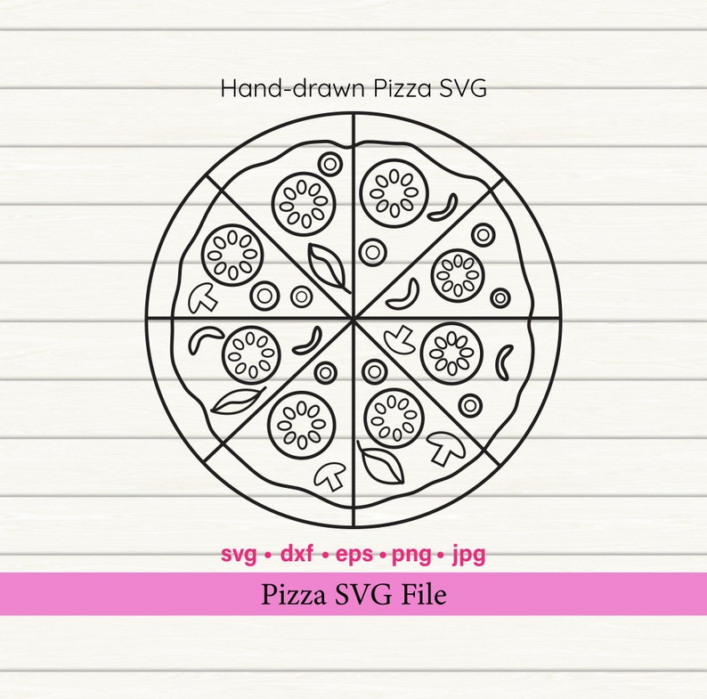 Pizza SVG, Cute Pizza SVG, Food SVG, Digital Cutting File, Pizza ...