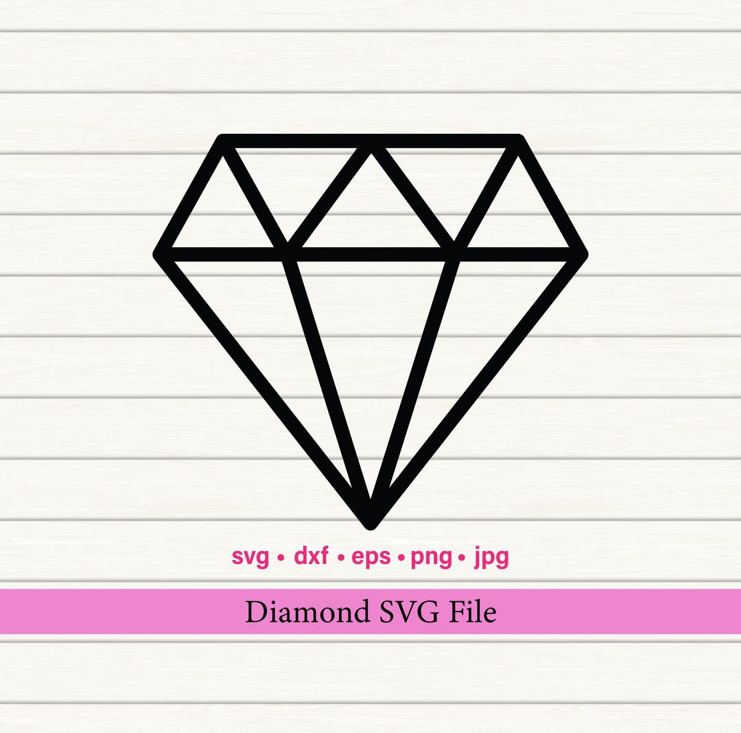 Diamond SVG, Diamond Png, Line Drawing, Digital Download, Crafting ...