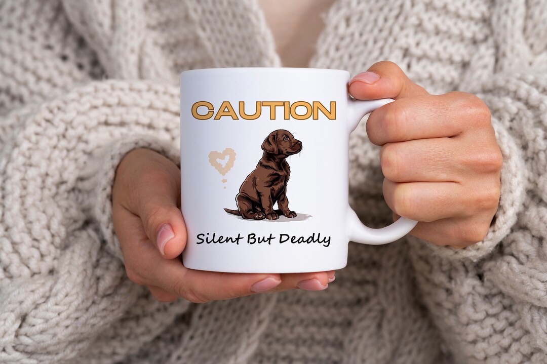 Funny Chocolate Lab Mug With a Caution Twist – Perfect for Dog Lovers ...