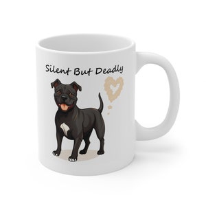 Silent but Deadly: Black Pit Bull Fart Mug – Hilarious Double-sided ...