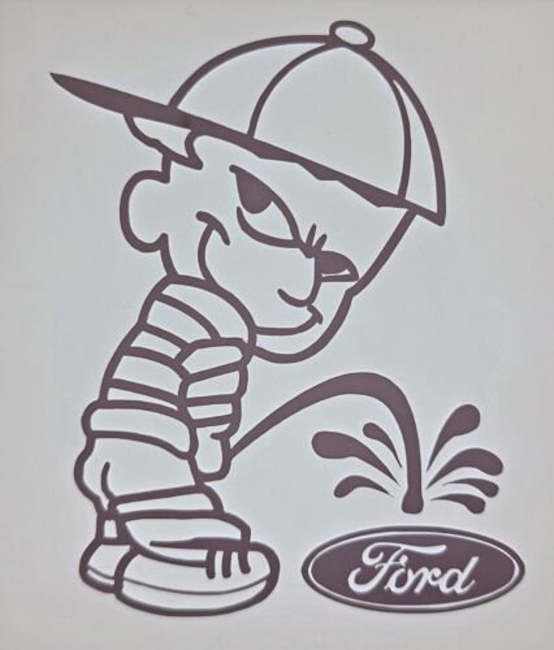 Calvin Pissing on Ford Sticker/decal - Etsy