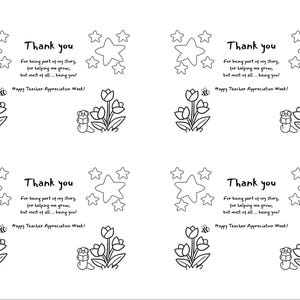 Teacher Appreciation Thank You DIY Coloring Card (digital Download) - Etsy