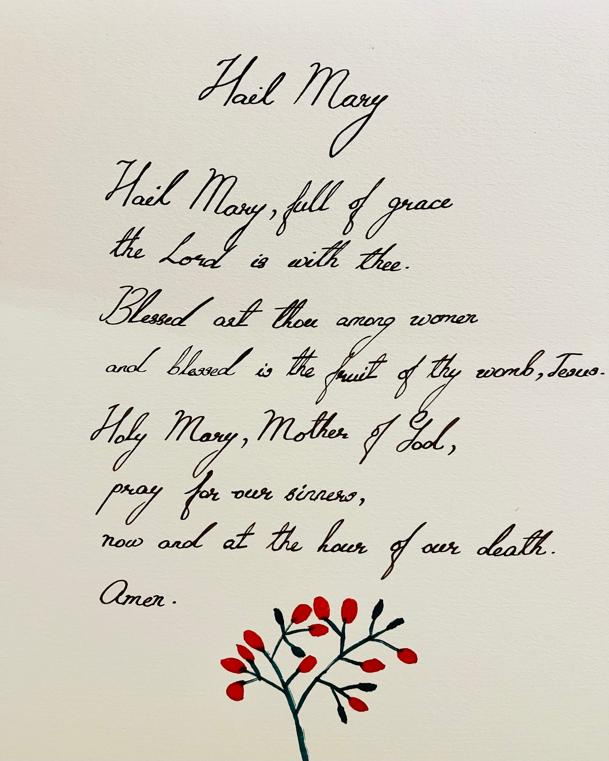 Hand Written Hail Mary (in English) - Etsy