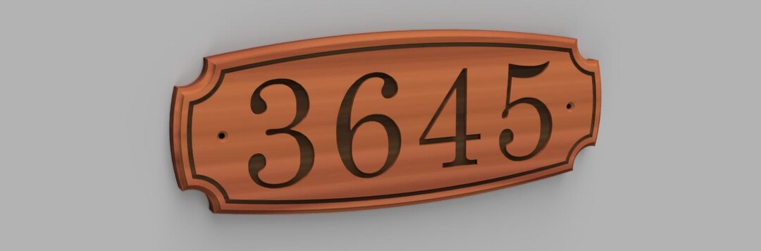 Address Sign Model 2A STEP + DXF File - Etsy