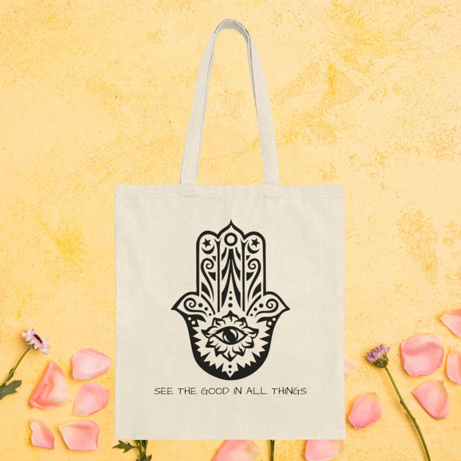 Hamsa Hand Tote Bag – Boho Evil Eye Protection Gift, Khomsa Bag, See ...