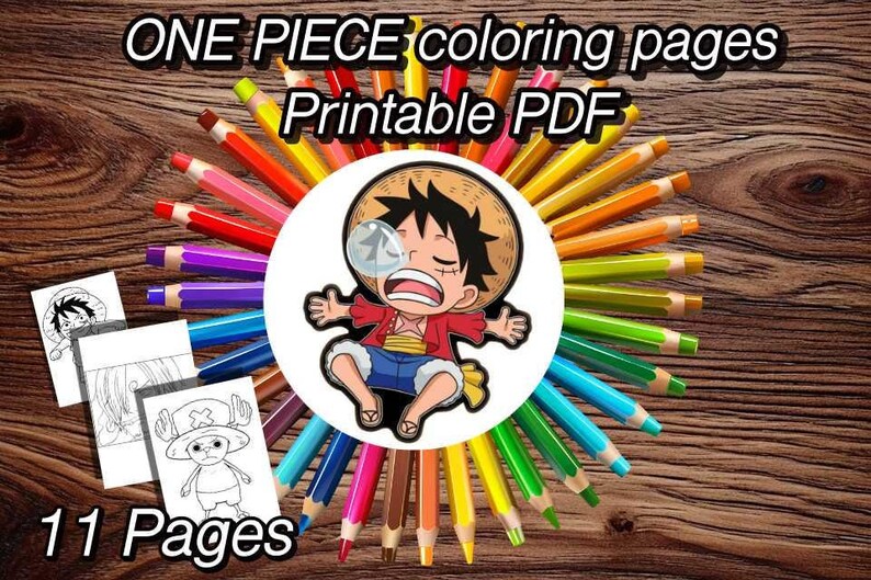 One Piece - ANIME- Coloring Pages- Printable PDF - Etsy