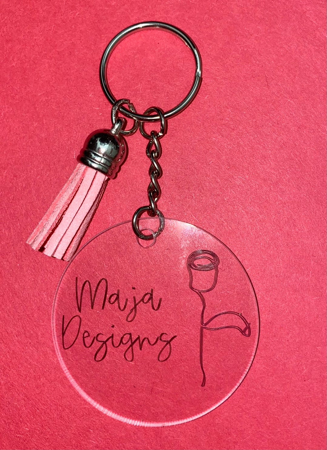 Personalized Acrylic Round Key Chain Engraved Acrylic Key Chain Etsy