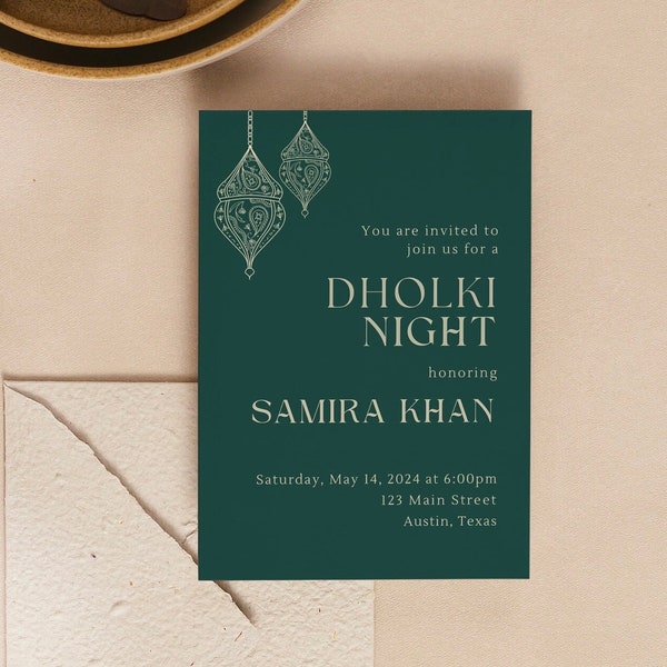 Dholki Invitation Template - Etsy