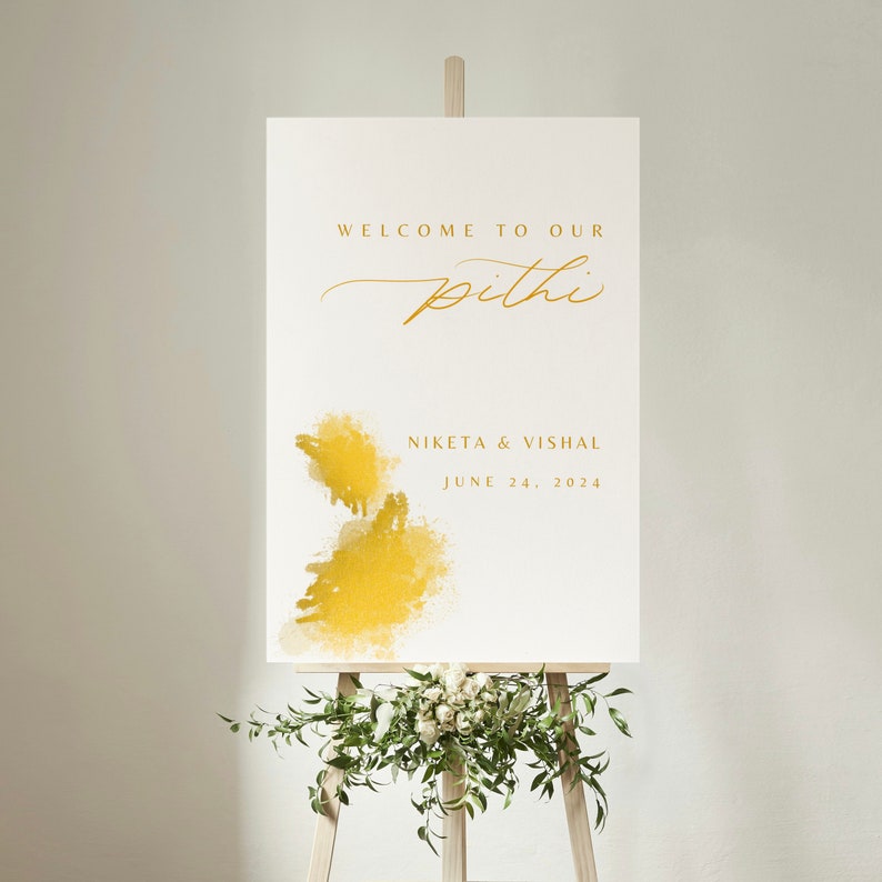 HALDI | Modern Custom Handwritten Haldi Welcome Sign for Desi Weddings ...