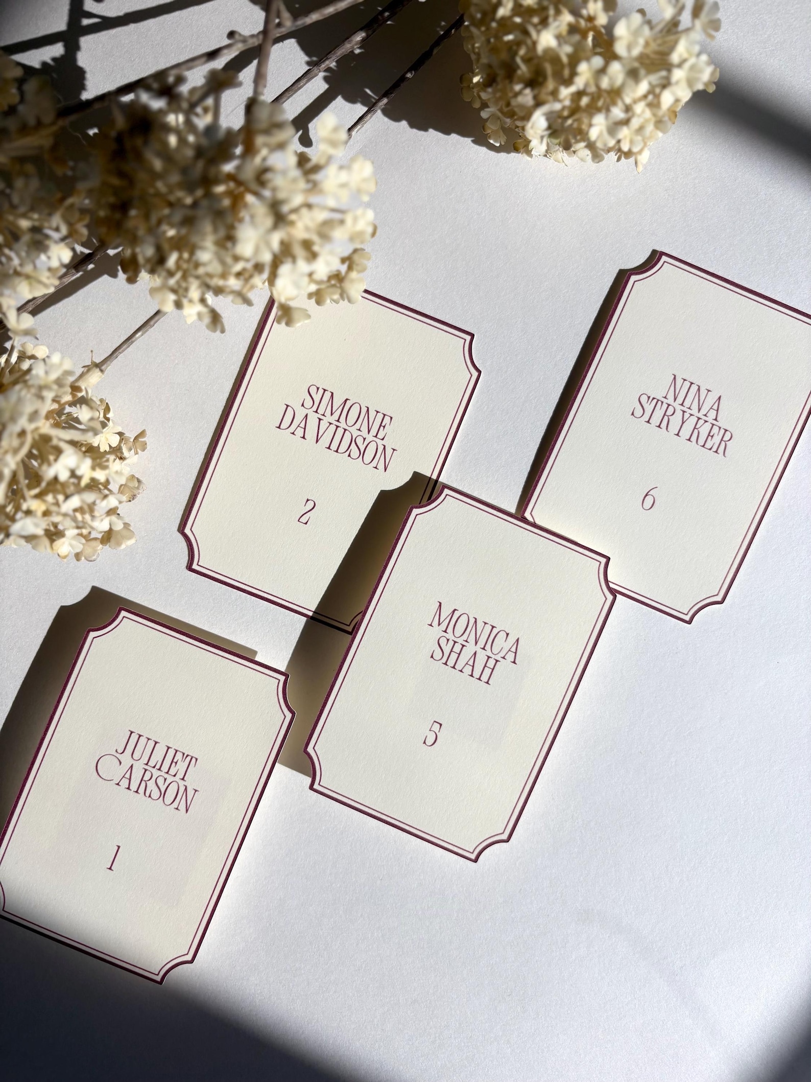 Modern Printed Place Cards With Table Assignments for Weddings ...